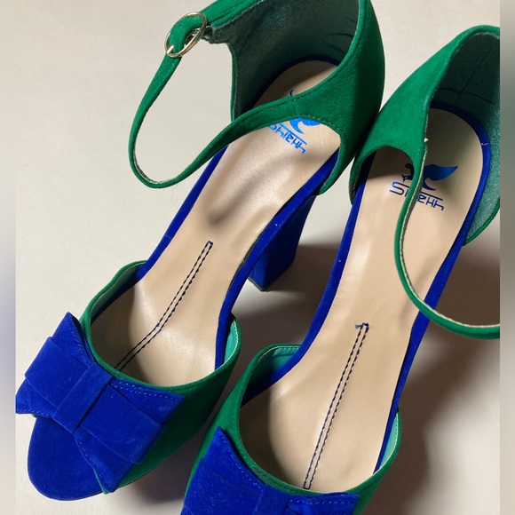 Shiekh | Shoes | Salenib Shiekh Poppy Platform Colorblock Blue Green ...